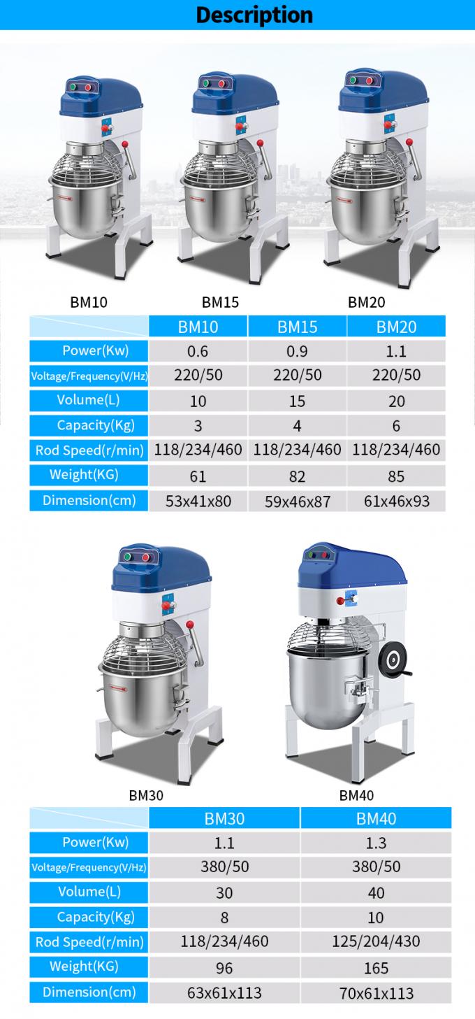 VFD Food Mixer Machine 10L Capacity 600W 220v Heavy Duty Food Mixer For ...