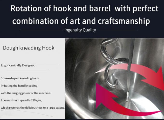 Cast iron 12kg Flour Spiral Dough Mixer 30 Liter With VFD For Pizza Dough